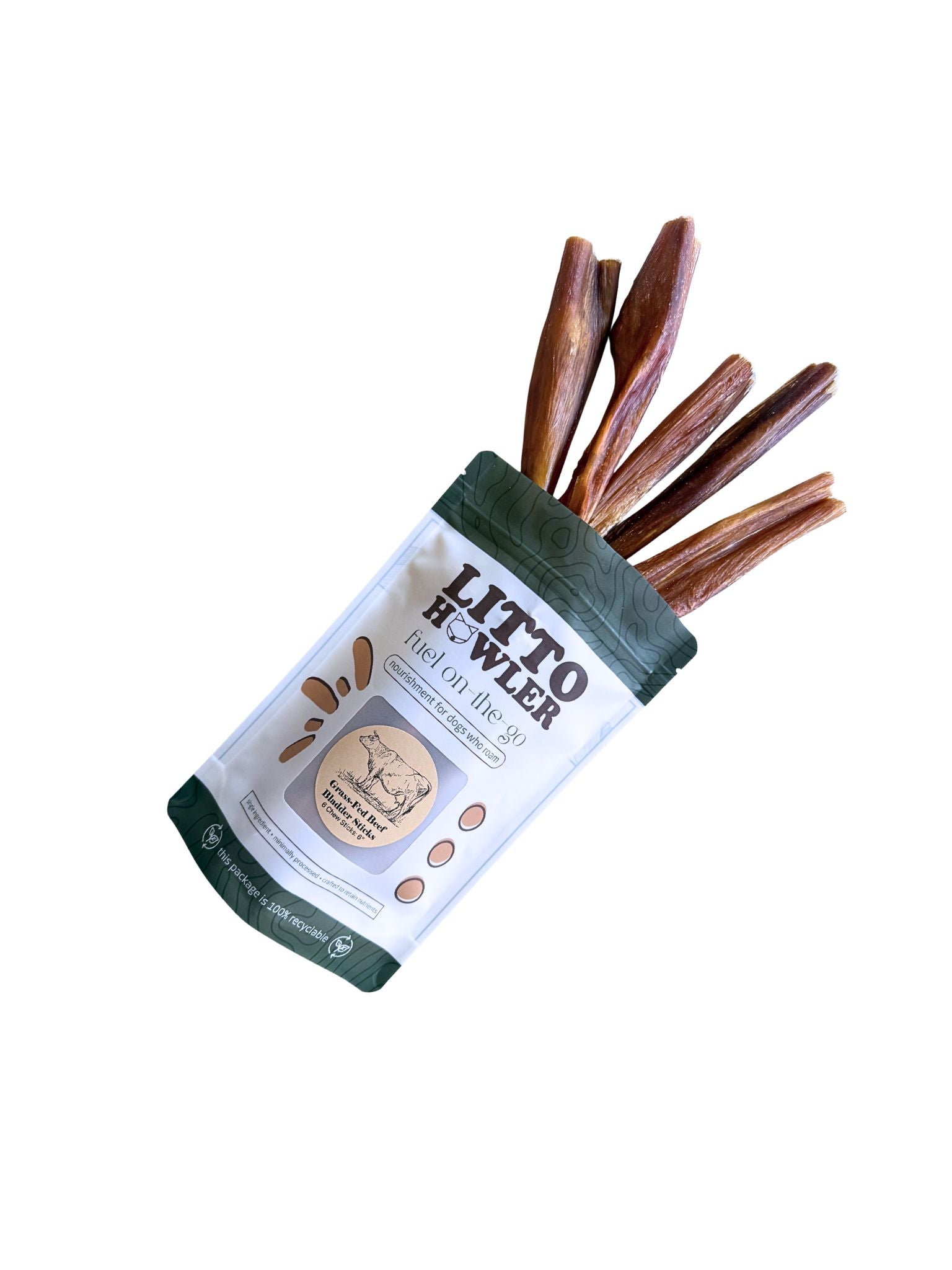 Dehydrated Grass-Fed Beef Bladder Sticks – Litto Howler